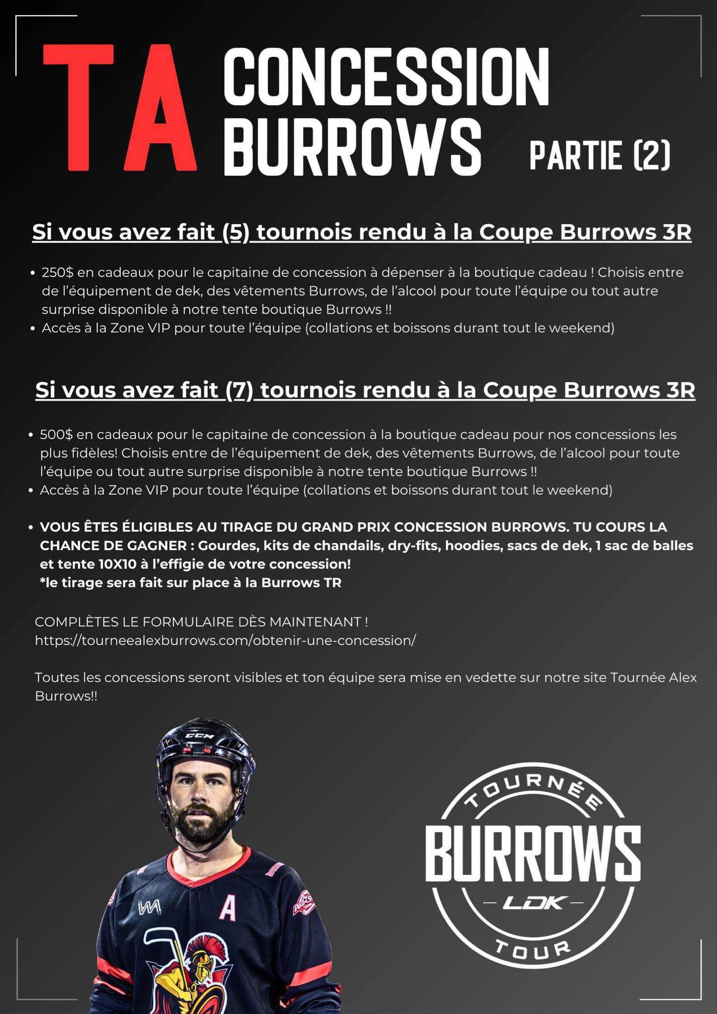 Info concessions – Tournée Alex Burrows